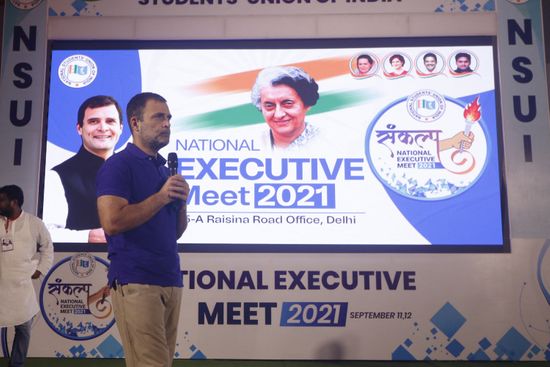 Nsui President Rahul Gandhi Speaks Nsui Editorial Stock Photo - Stock ...