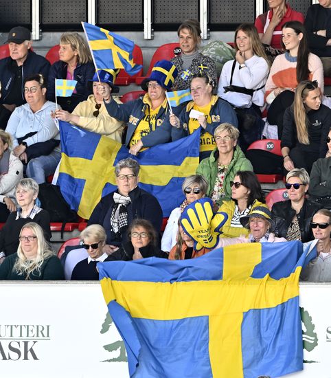 Some Swedish Fans Cheer During Blue Editorial Stock Photo - Stock Image ...