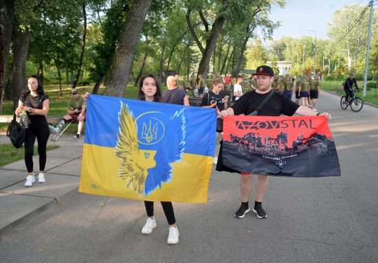 Participants Event Run Azovstal Hold Flags Editorial Stock Photo ...