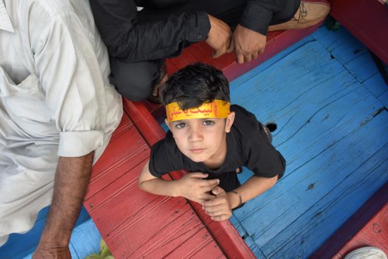 Kashmiri Shia Boy Rests Boat During Editorial Stock Photo - Stock Image ...