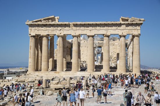 Crowds Tourists Local Visitors Front Parthenon Editorial Stock Photo - Stock Image | Shutterstock