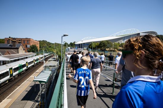 Supporters Exit Train Falmer Station On Editorial Stock Photo - Stock ...