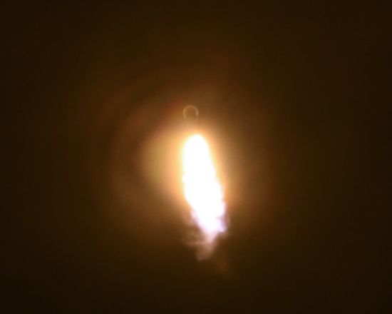 Spacex Falcon 9 Rocket Passes Through Editorial Stock Photo - Stock ...