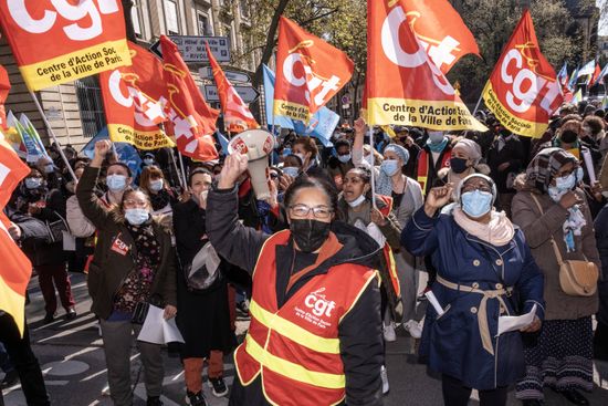 Functionaries City Paris Demonstrate Against Denunciation Editorial ...