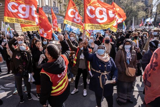 Functionaries City Paris Demonstrate Against Denunciation Editorial ...