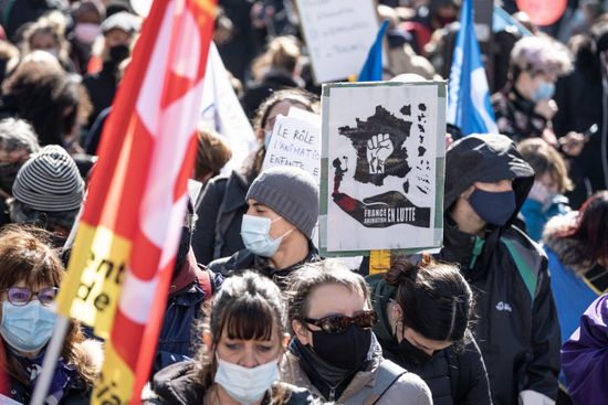 Functionaries City Paris Demonstrate Against Denunciation Editorial ...