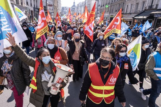Functionaries City Paris Demonstrate Against Denunciation Editorial ...