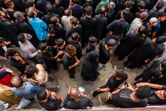 Shia Muslims Beat Chests They Walk Editorial Stock Photo - Stock Image ...