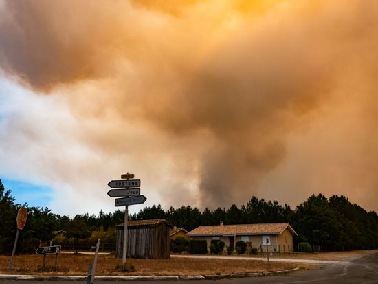 Forest Fire Around Town Hostens France Editorial Stock Photo - Stock ...