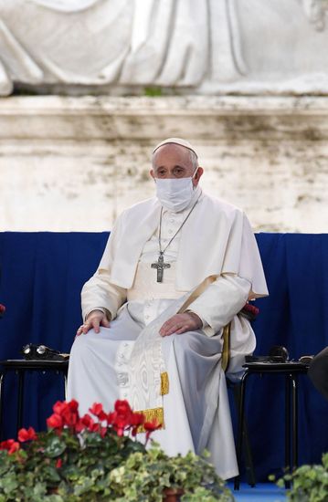 Pope Francis Wearing Protective Mask Religious Editorial Stock Photo ...