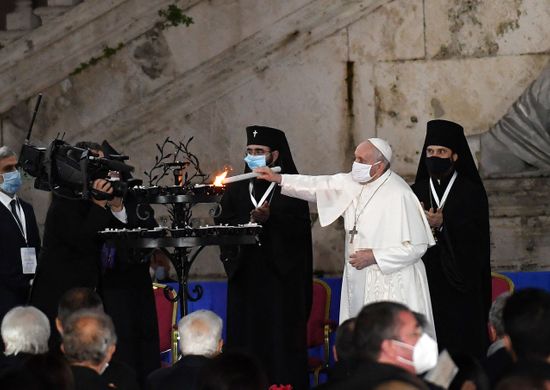 Pope Francis Wearing Protective Mask Religious Editorial Stock Photo ...