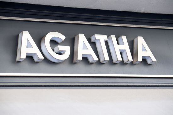 Shop Sign Agatha On October 13 Editorial Stock Photo - Stock Image ...