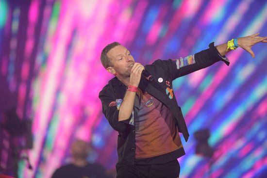 Coldplay Lead Singer Chris Martin During Editorial Stock Photo - Stock ...