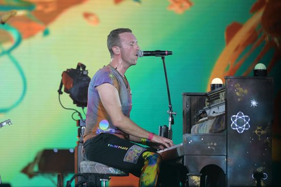 Coldplay Lead Singer Chris Martin During Editorial Stock Photo - Stock ...