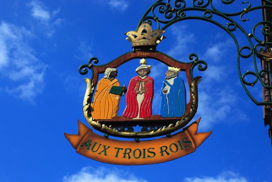 Three Kings Inn Sign Ribeauville Rappoltsweiler Editorial Stock Photo ...