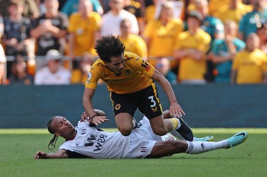 Fulhams Bobby Reid Wolverhampton Wandererss Rayan Editorial Stock Photo ...
