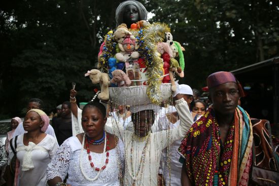 Osun Priestesses Walk Procession By River Editorial Stock Photo - Stock ...