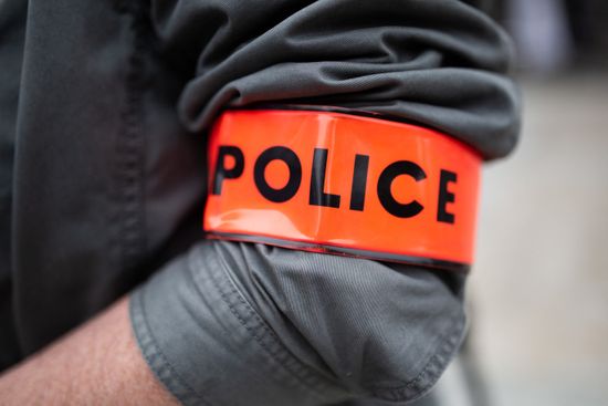 Police Carry Police Badge On Arm Editorial Stock Photo - Stock Image ...