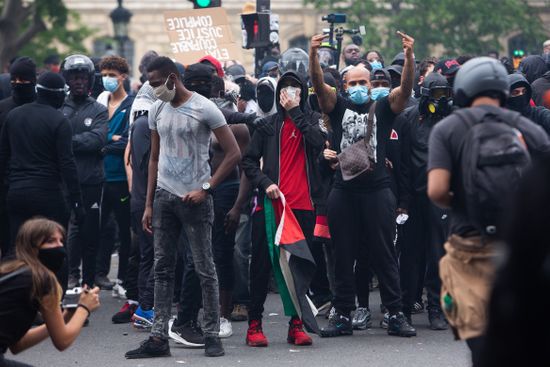 Protester Gives Finger Police Forces On Editorial Stock Photo - Stock ...