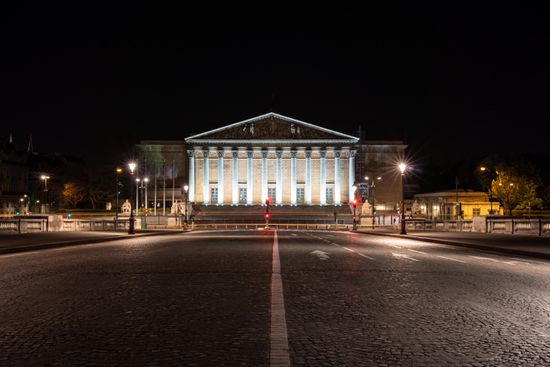 National Assembly Nationale Seen By Night Editorial Stock Photo - Stock ...