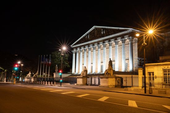 National Assembly Nationale Seen By Night Editorial Stock Photo - Stock ...