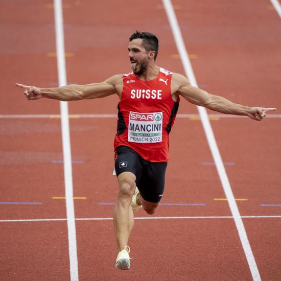 Switzerlands Pascal Mancini Cheers After Winning Editorial Stock Photo ...