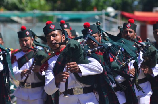 Parade Contingents Assam Rifles Pipe Band Editorial Stock Photo - Stock ...