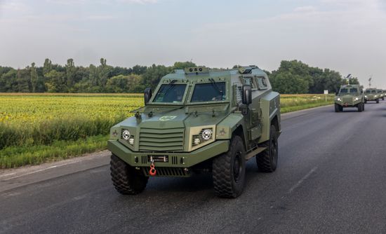 Column Armored Cars Seen On Highway Editorial Stock Photo - Stock Image ...