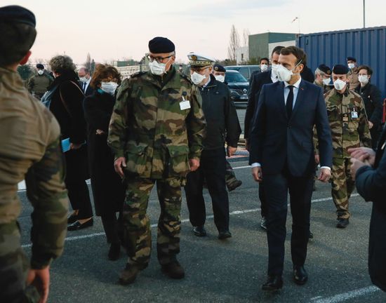French President Emmanuel Macron Wearing Face Editorial Stock Photo ...