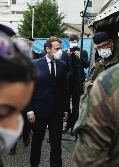 French President Emmanuel Macron Wearing Face Editorial Stock Photo ...