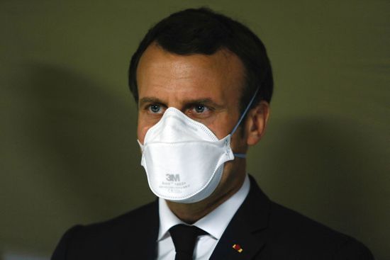 French President Emmanuel Macron Wearing Face Editorial Stock Photo ...