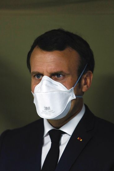 French President Emmanuel Macron Wearing Face Editorial Stock Photo ...
