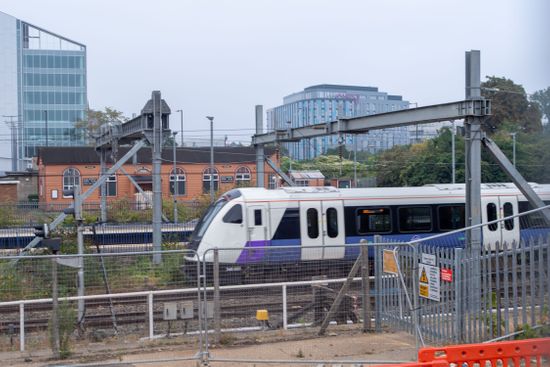 Elizabeth Line Train Passes Through Slough Editorial Stock Photo ...