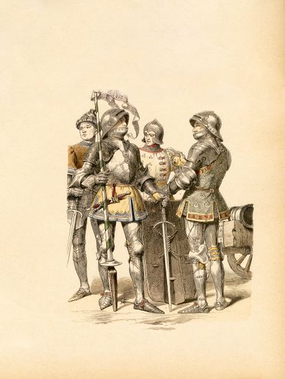 Knights Burgundy 1470 Illustration History Costume Editorial Stock ...