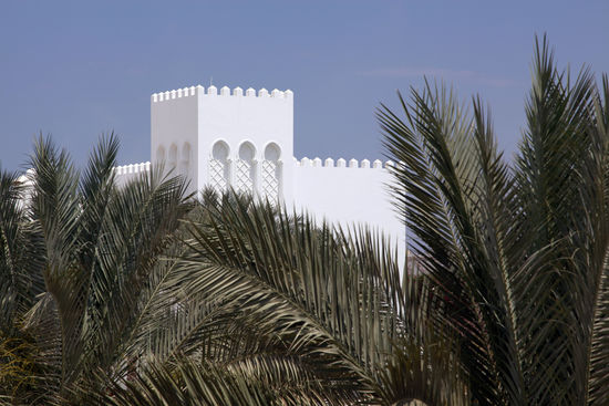 White Crenellated Tower Building Baron Palms Editorial Stock Photo ...