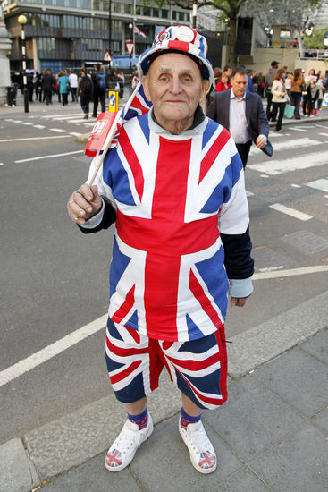 Elderly Man Wearing Union Jack Flag Editorial Stock Photo - Stock Image ...
