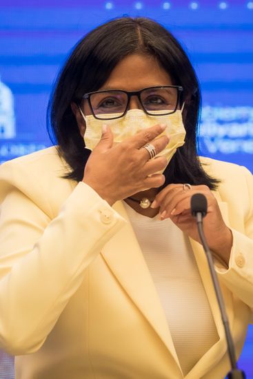 Venezuelan Vice President Delcy Rodriguez Speaks Editorial Stock Photo ...