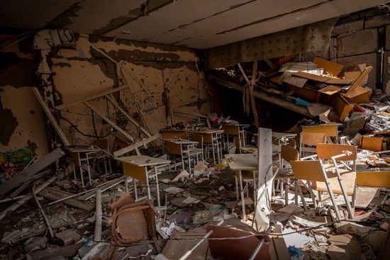 Interior View Destroyed Classroom School That Editorial Stock Photo ...