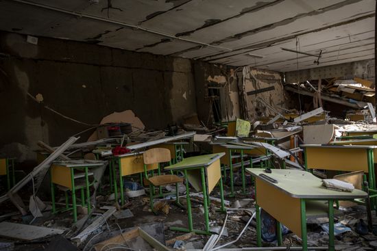 Interior View Destroyed Classroom School That Editorial Stock Photo ...