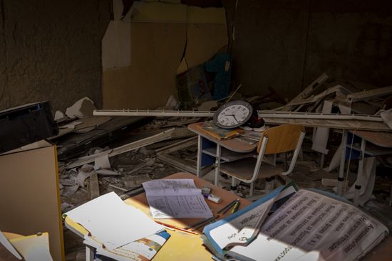Interior View Destroyed Classroom School That Editorial Stock Photo ...