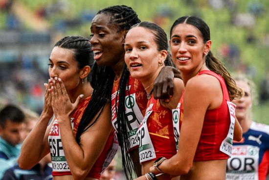 Team Spain React After Womens 4x400 Editorial Stock Photo - Stock Image ...