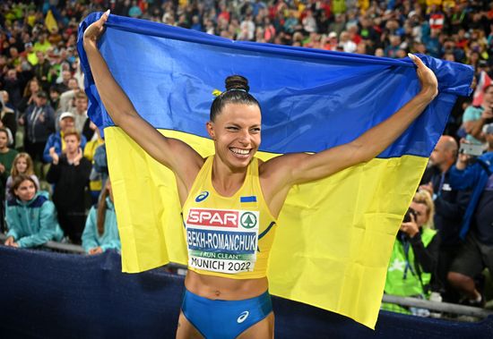 Maryna Bekhromanchuk Ukraine Celebrates After Winning Editorial Stock ...
