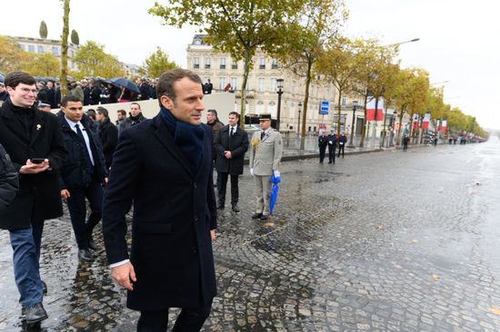 French President Emmanuel Macron Attends Ceremony Editorial Stock Photo ...
