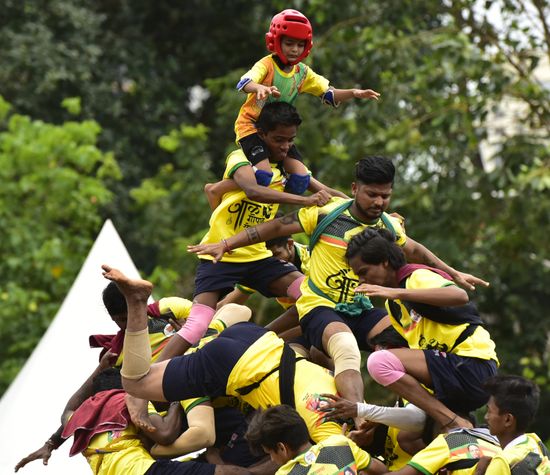 Govinda Revellers Form Human Pyramid Break Editorial Stock Photo ...