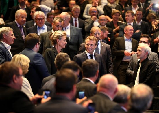 French President Manuel Macron Attends 100th Editorial Stock Photo ...