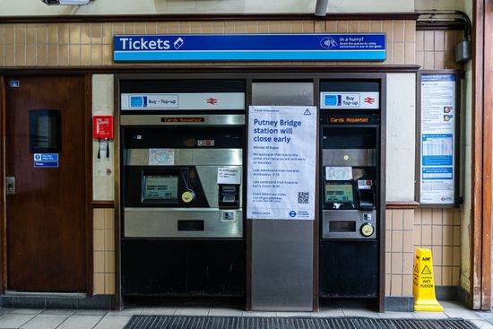 Information Sign Warning Commuters Putney Bridge Editorial Stock Photo ...