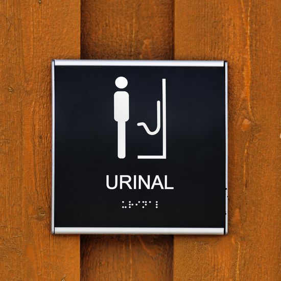 Wc Sign Pictogram Urinal Inscription Braille Editorial Stock Photo ...