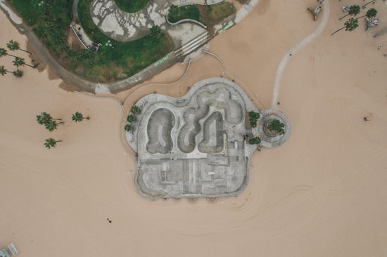 Aerial Overhead View Empty Venice Beach Editorial Stock Photo - Stock ...