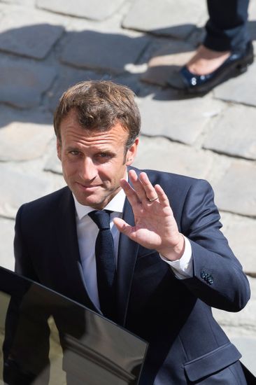 French President Emmanuel Macron Waves He Editorial Stock Photo - Stock ...