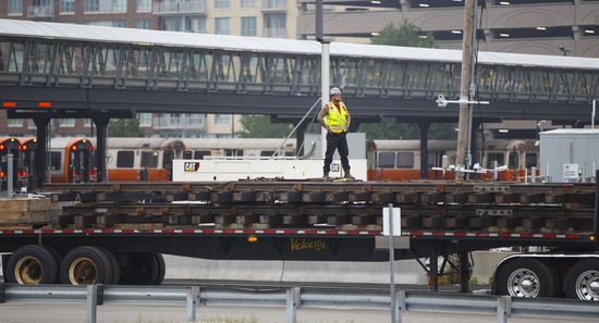 Mbta Employee Stands On Sections Train Editorial Stock Photo - Stock ...